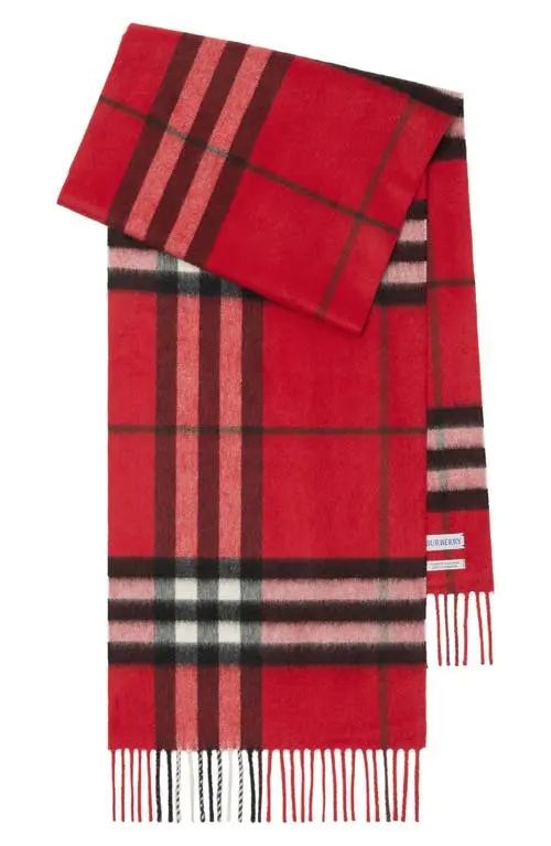 Burberry Giant Check Cashmere Scarf - Post Red