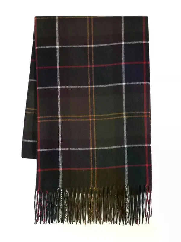 Barbour Check-pattern Fringed Scarf
