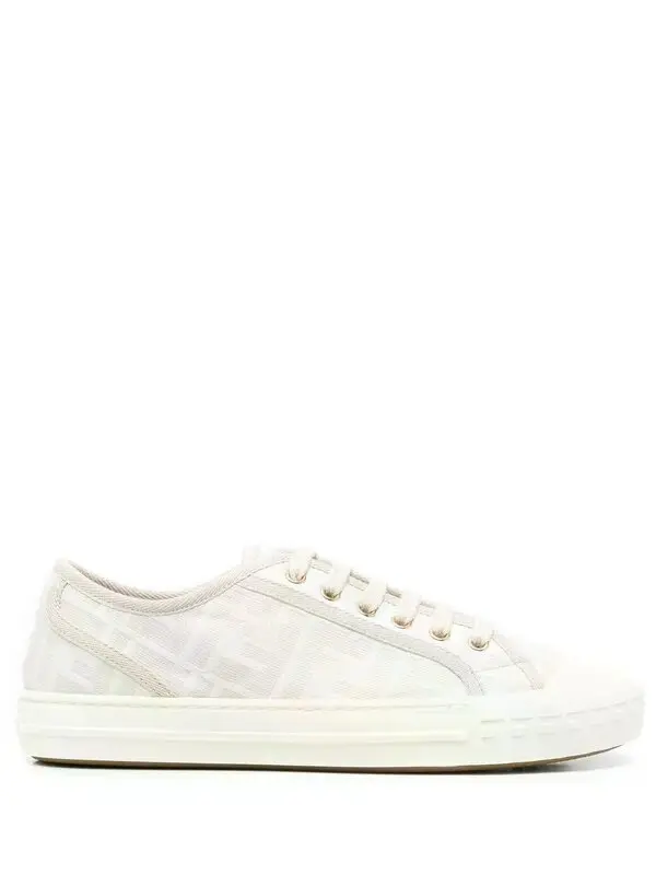 Fendi Domino Ff-motif Sneakers - Neutrals