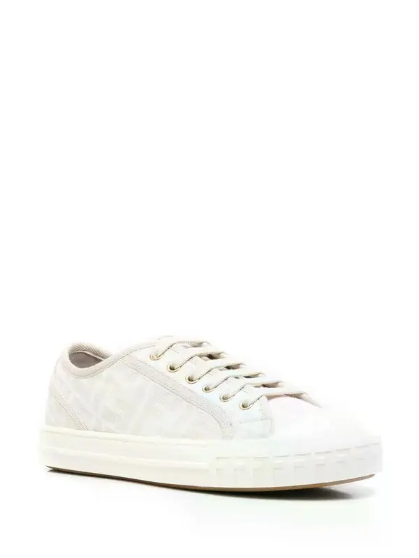 Fendi Domino Ff-motif Sneakers - Neutrals