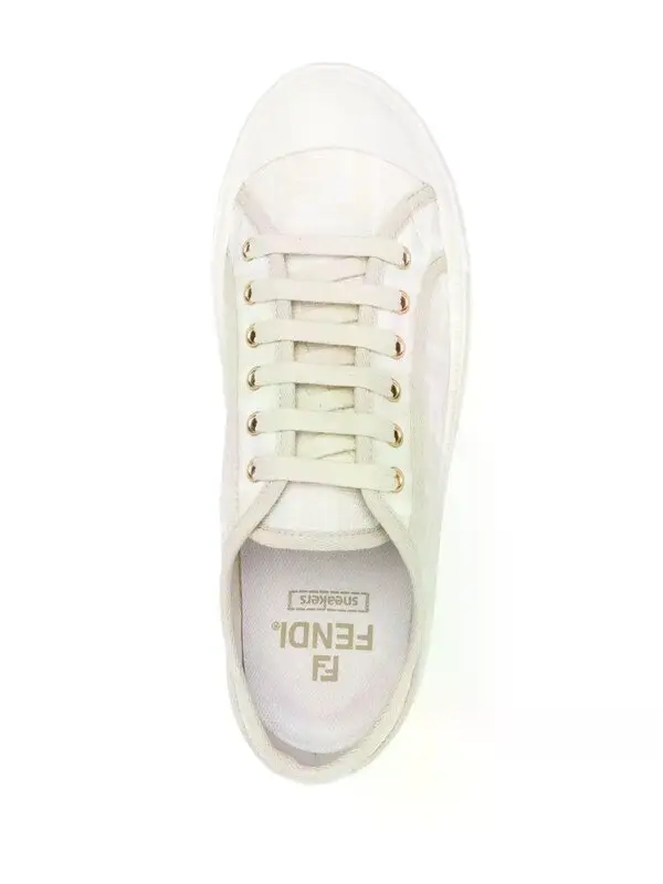 Fendi Domino Ff-motif Sneakers - Neutrals