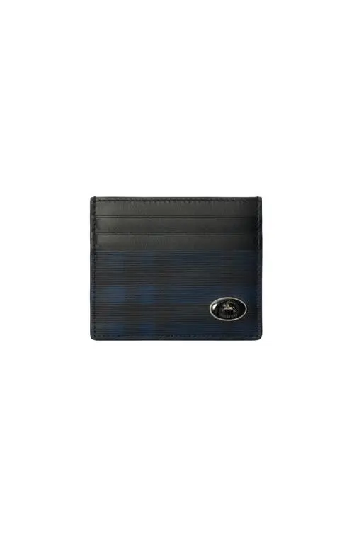 Burberry Tall Check Card Case - Navy