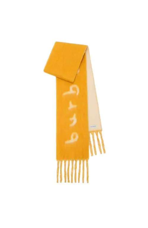 Burberry Reversible Logo Alpaca Wool Blend Scarf - Crown Yellow