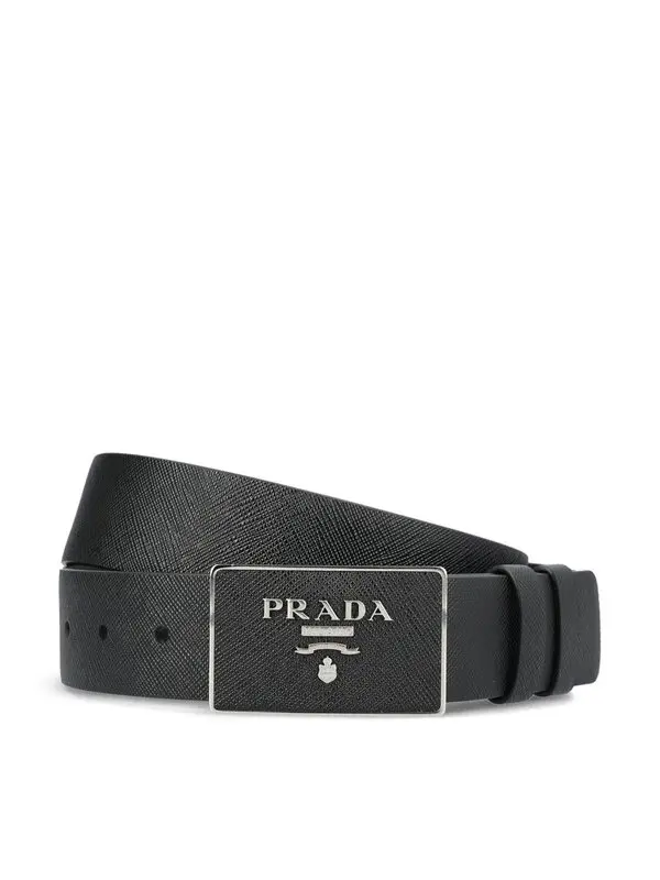 Prada Saffiano Leather Belt - Black