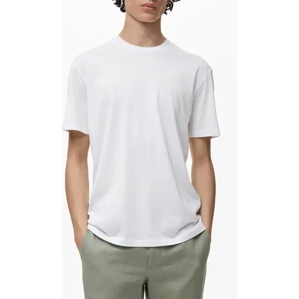 Mango Slim Fit Cotton T-shirt - White