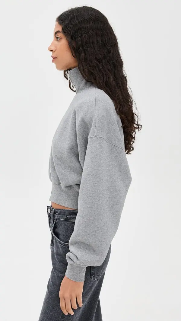 AGOLDE Darby Zip Up Sweatshirt - Grey Heather