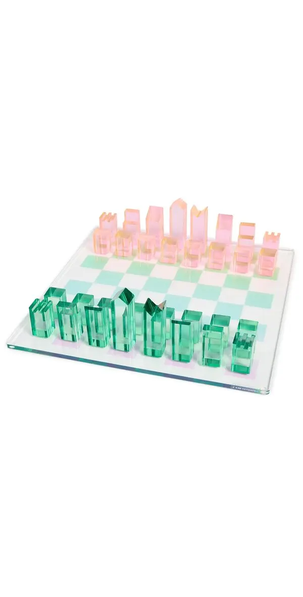 SUNNYLIFE Lucite Chess And Checkers Set - One-color