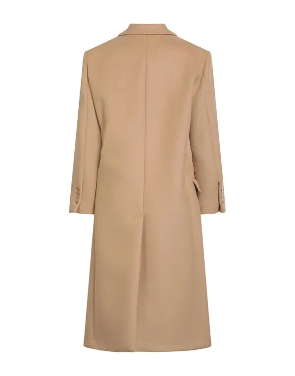 Sandro Coat In Wool And Polyamide - Beige