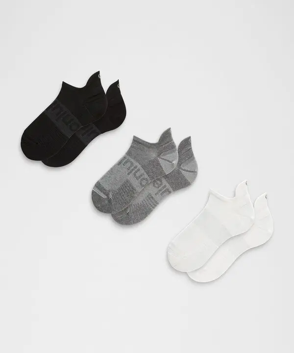 Lululemon Power Stride Tab Socks - White/heather Grey/black