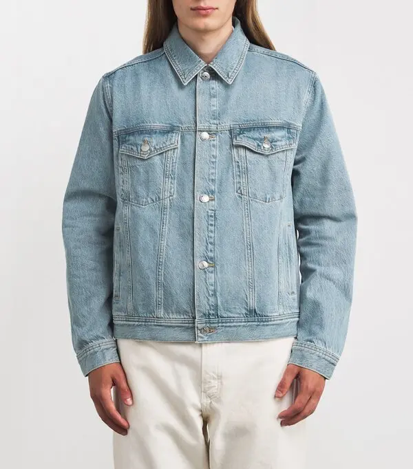 SAMSOE SAMSOE Organic Cotton Denim Trucker Jacket - Blue