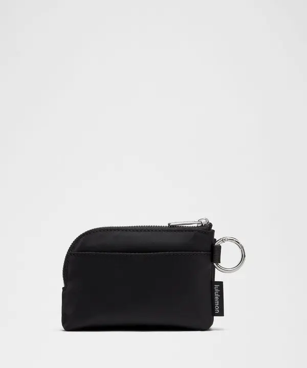 Lululemon Double Zip Clippable Card Pouch - Black/black/silver