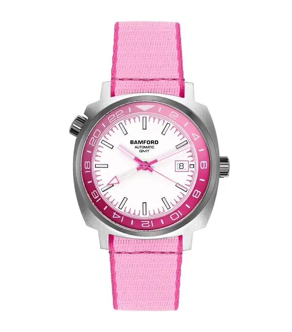 BAMFORD LONDON Stainless Steel Gmt-4 Strap Watch - Pink