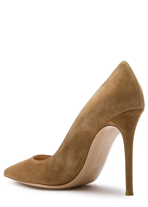 GIANVITO ROSSI 105 Suede Pumps - Camel