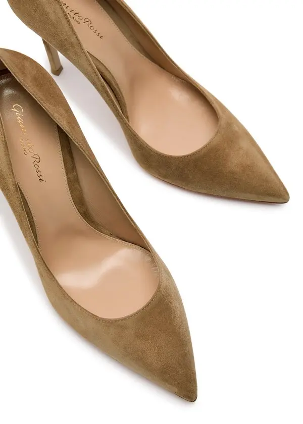 GIANVITO ROSSI 105 Suede Pumps - Camel