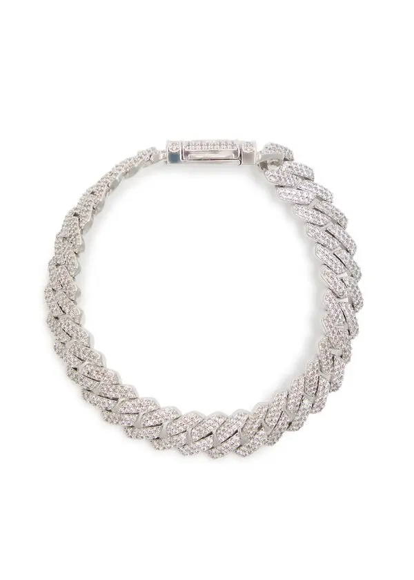 CERNUCCI Iced Prong Cuban Link Bracelet - Silver