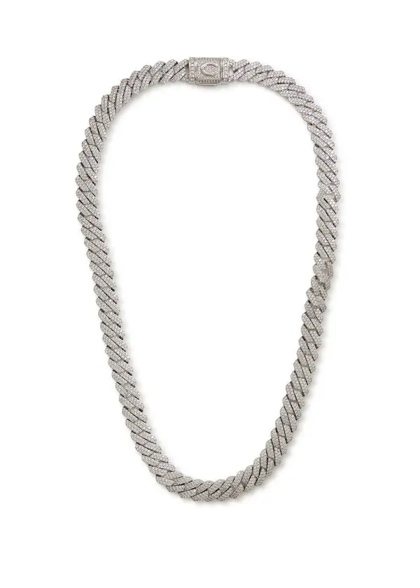CERNUCCI Iced Cuban Link Necklace - Silver