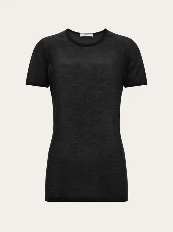 FERRAGAMO Knitted T-shirt - Black