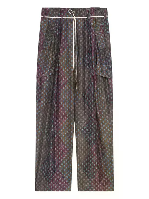 Dries Van Noten Silk Cargo Trousers