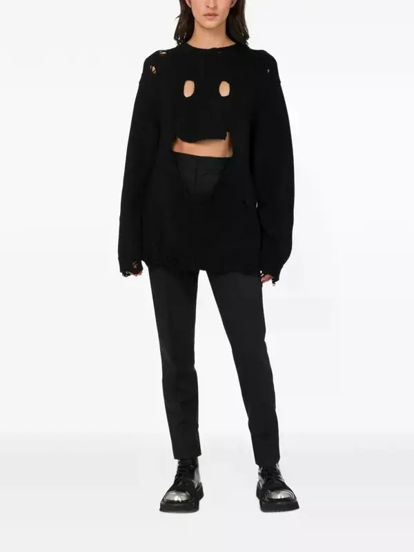 Moschino Smiley Face Distressed Sweater
