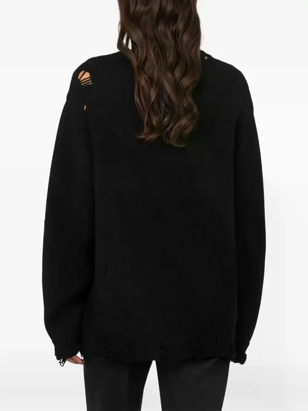 Moschino Smiley Face Distressed Sweater