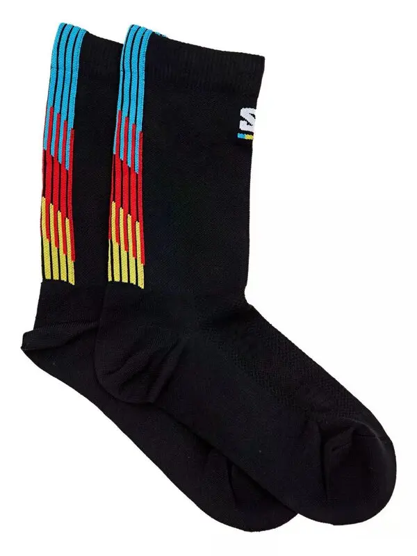 SALOMON Pulse Race Flag Stripe Ankle Socks - Black