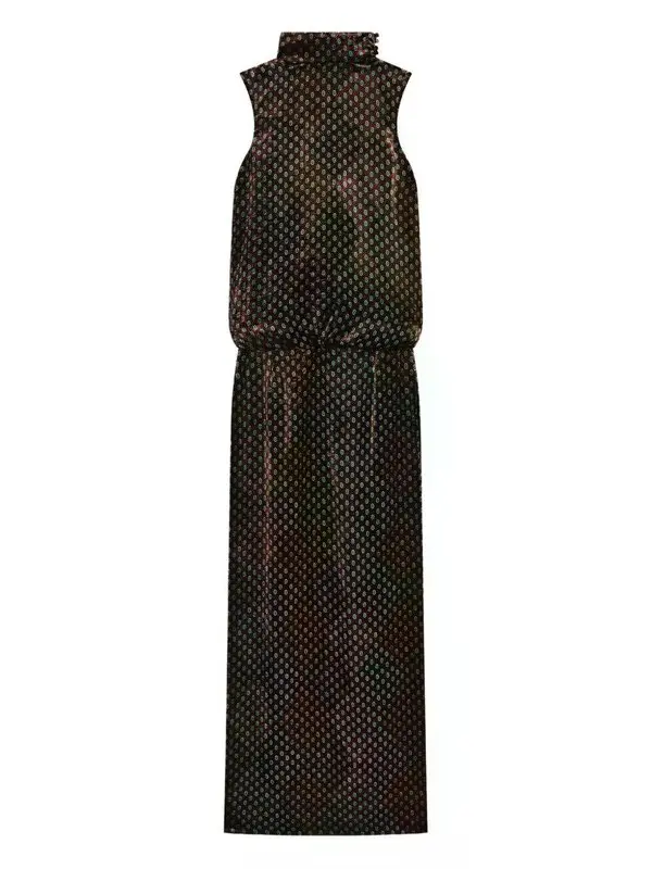 Dries Van Noten Printed High-neck Maxi Dress