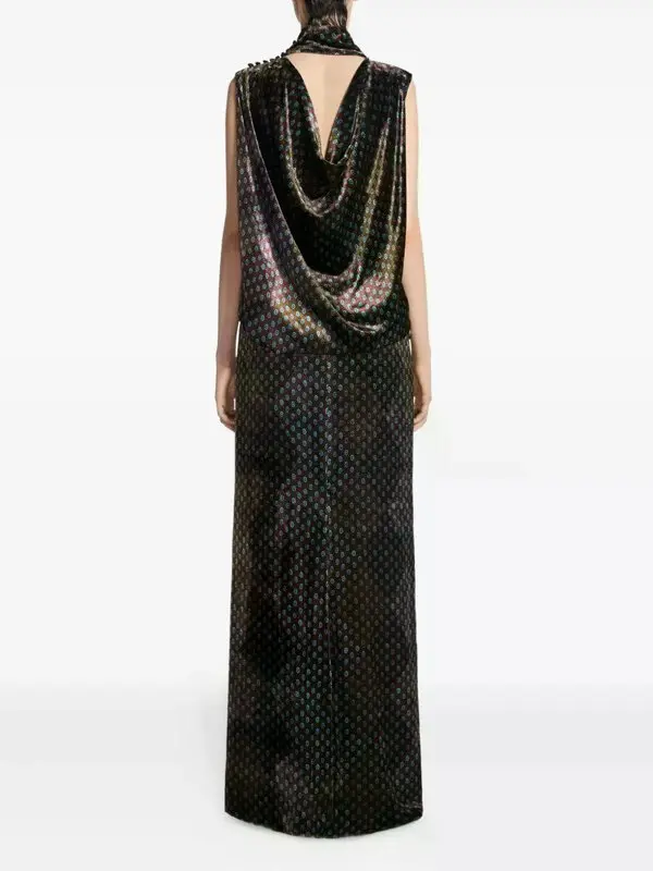 Dries Van Noten Printed High-neck Maxi Dress