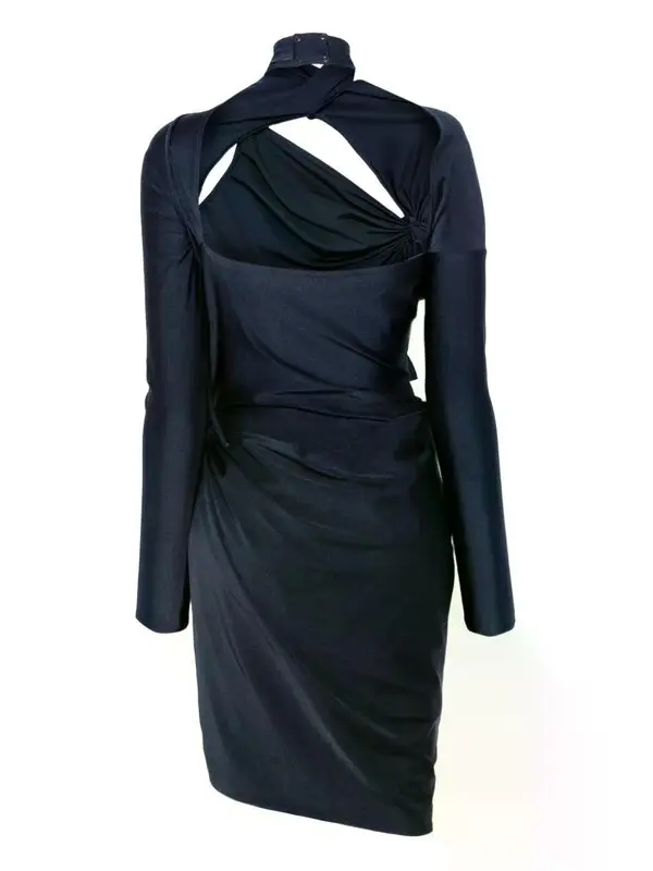 Coperni Twisted Asymmetric Mini Dress - Blue
