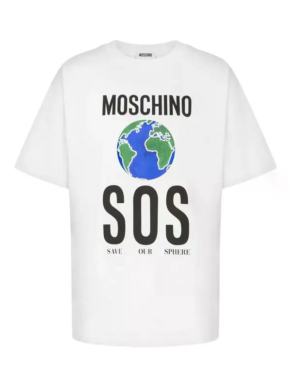 Moschino Globe-print T-shirt - White