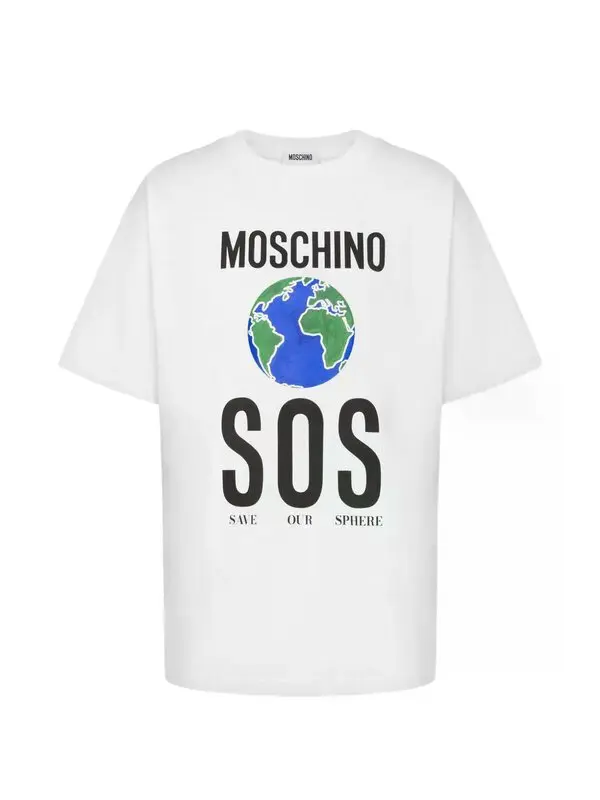 Moschino Globe-print T-shirt - White