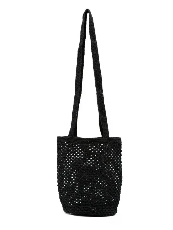 Gimaguas Fisherman-knitted Slouch Shoulder Bag - Black