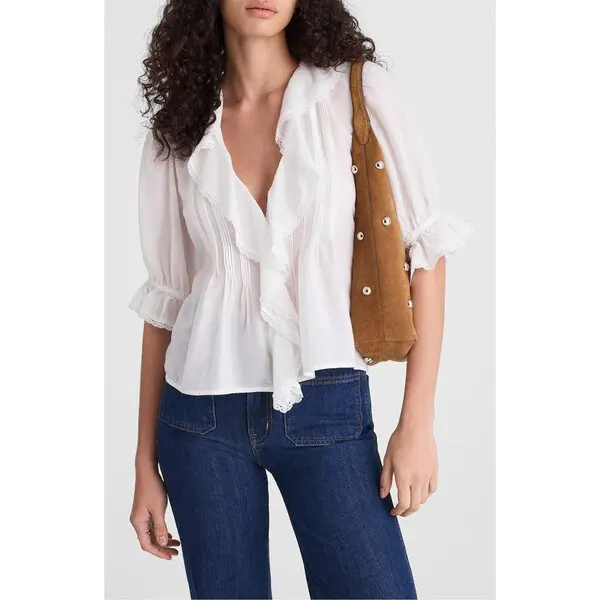 Madewell Cotton Blend Ruffle Top