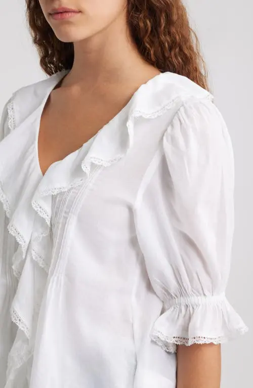 Madewell Cotton Blend Ruffle Top