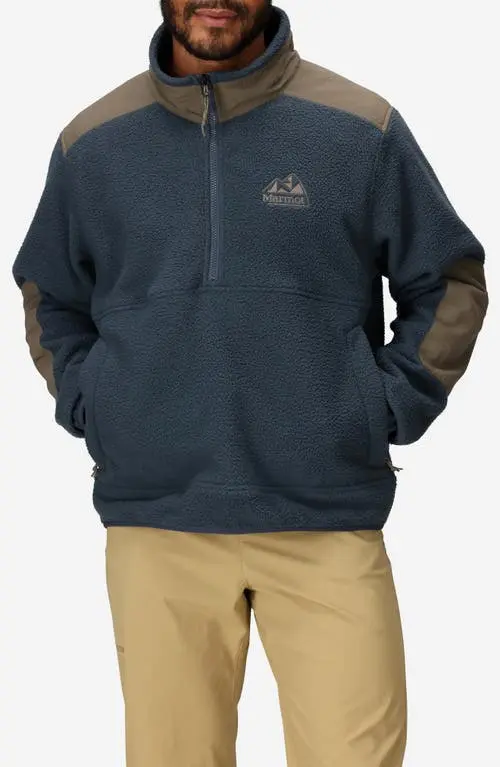 MARMOT Wanderer High Pile Fleece Half Zip Pullover - Thunderhead/claystone