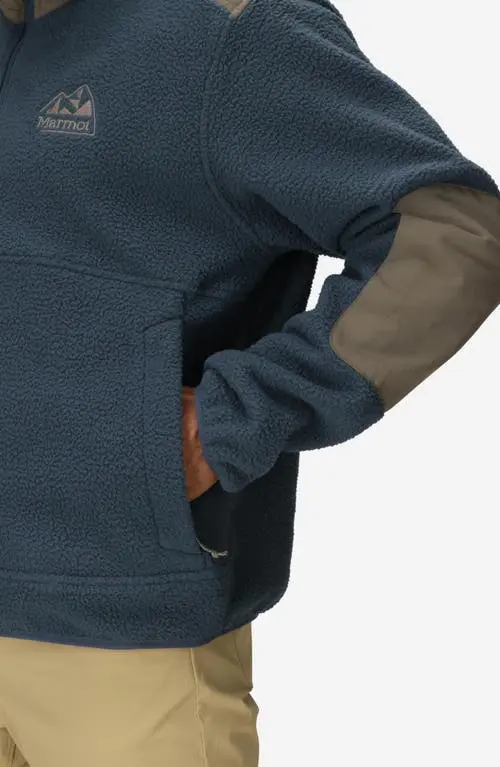MARMOT Wanderer High Pile Fleece Half Zip Pullover - Thunderhead/claystone