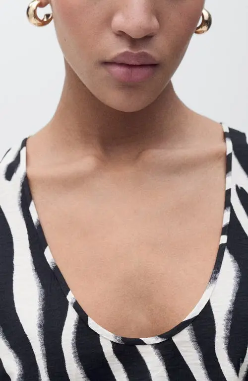 Mango Zebra Print Racerback Sleeveless Top