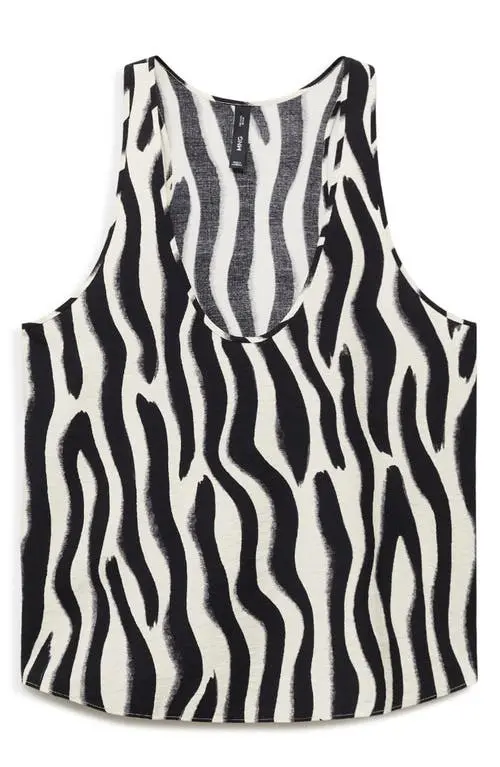 Mango Zebra Print Racerback Sleeveless Top