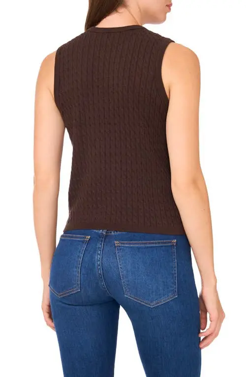 Halogen Cable Stitch Cotton Sweater Tank - Delicioso