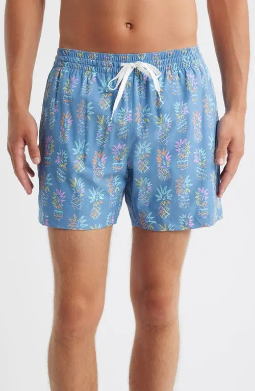 CHUBBIES Pineapple Print 5.5-inch Swim Trunks - Bright Blue