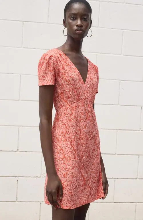 Mango Printed V-neck Dress