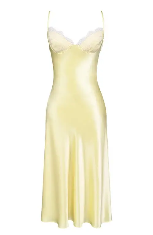 house of cb felicity dress gold House OF CB Felicity Floral-Print Satin Midi Dress