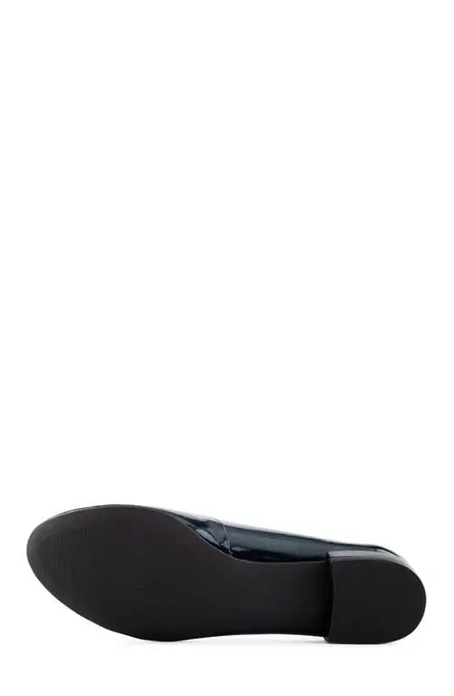 MARC JOSEPH NEW YORK Madison Leather Flat - Navy Soft Patent