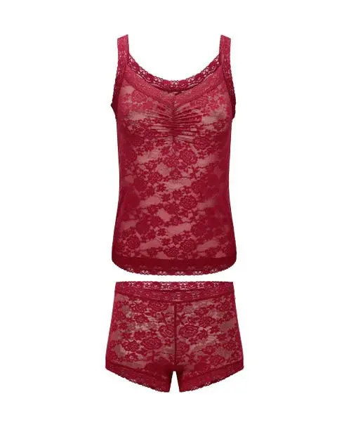 ADORE ME Alicent Cami & Shorts Set - Dark Red