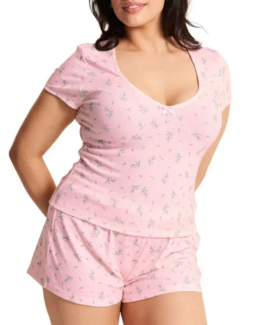 ADORE ME Eloise Short Pajama Set - Floral Pink