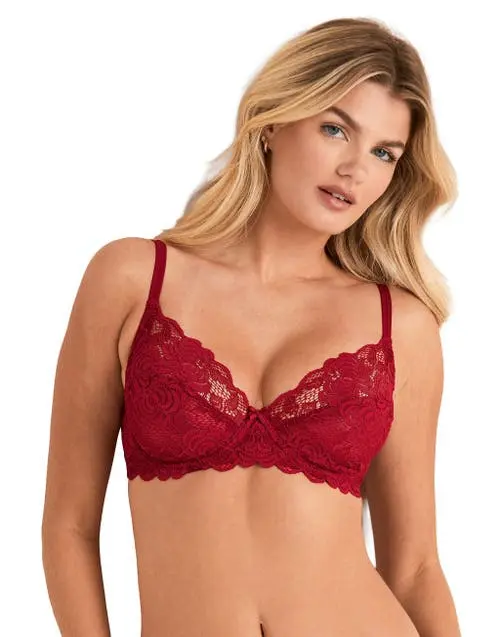 ADORE ME London Unlined Full Coverage Bra - Dark Red