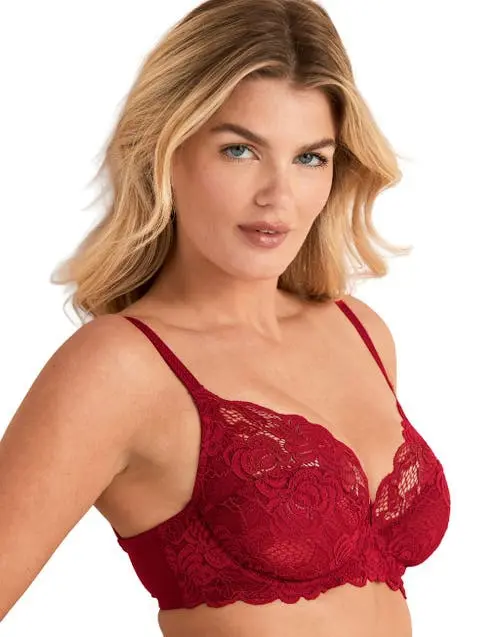 ADORE ME London Unlined Full Coverage Bra - Dark Red