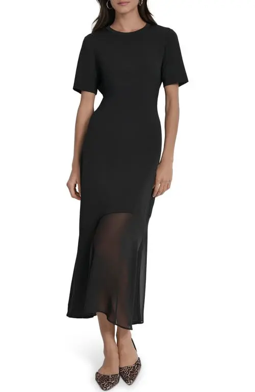 Dkny Mixed Media Maxi Dress