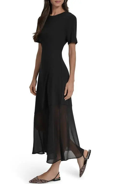 Dkny Mixed Media Maxi Dress