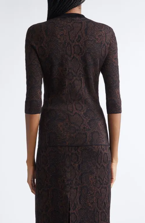 Stella McCartney Snakeskin Jacquard Wool Blend Top
