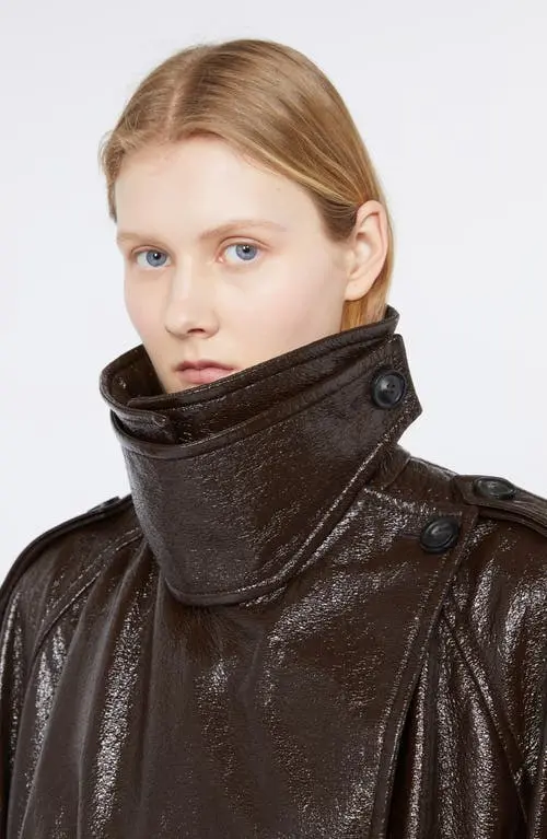 Sportmax Glossy Faux Leather Bomber Jacket